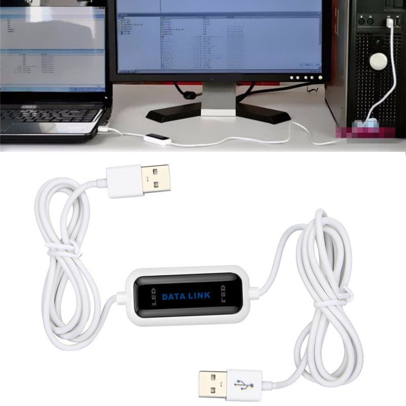 USB Copy Line 2 PC To PC File Transfer Share Bridge Cable Two Computer ...