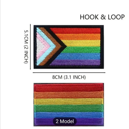 Rainbow Gay Queer LGBTQIA+ Pride Flag Embroidered Hook & Loop Patch | eBay