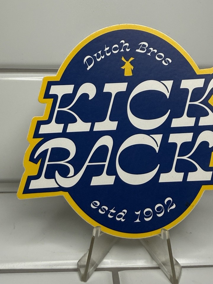 Dutch Bros Blue/Yellow/ White Kick Back Sticker Collectable New! | eBay