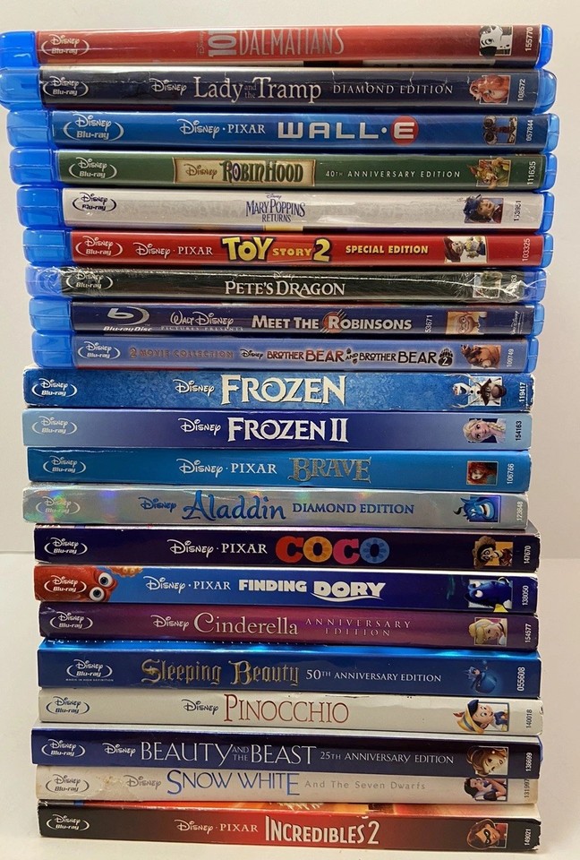DISNEY Pixar LOT of 21 Blu-ray Movies Family Mix Animated Classics ...