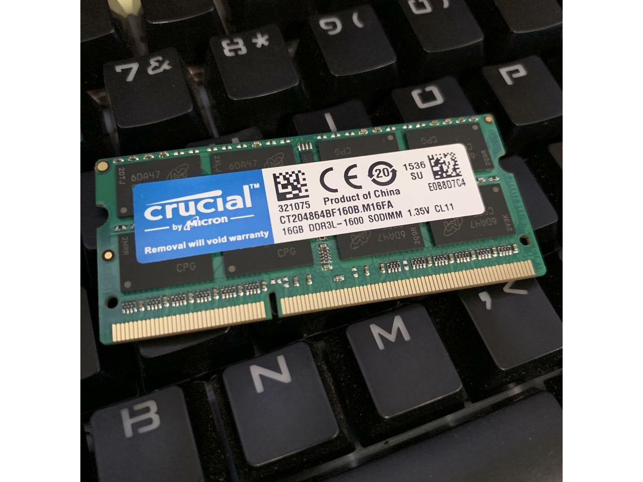 Crucial 32GB (2x 16GB) KIT SO-DIMM DDR3L 1600Mhz PC3L-12800 204-Pin 1 ...