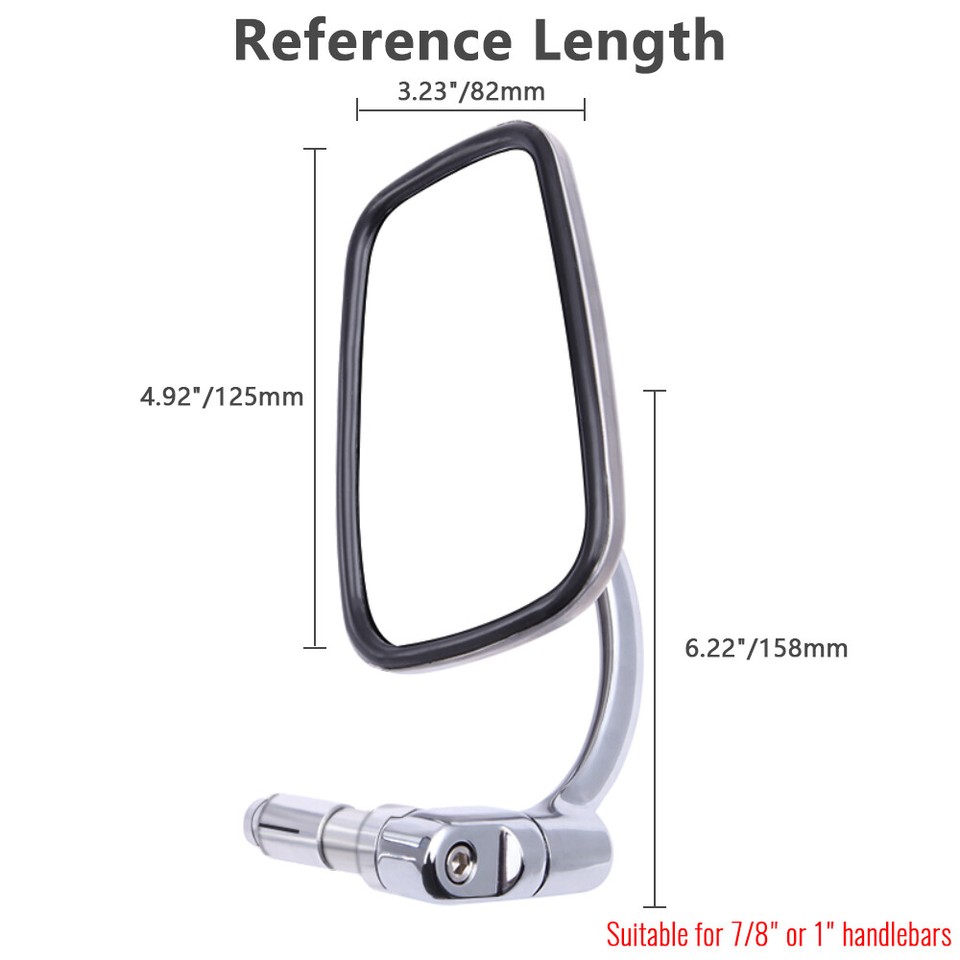 7/8" Motorcycle Chrome Bar End Rear Mirror For Triumph Thruxton 900 ...
