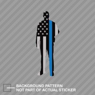 Police Thin Blue Line Flag Sticker american flag policeman shaped ...