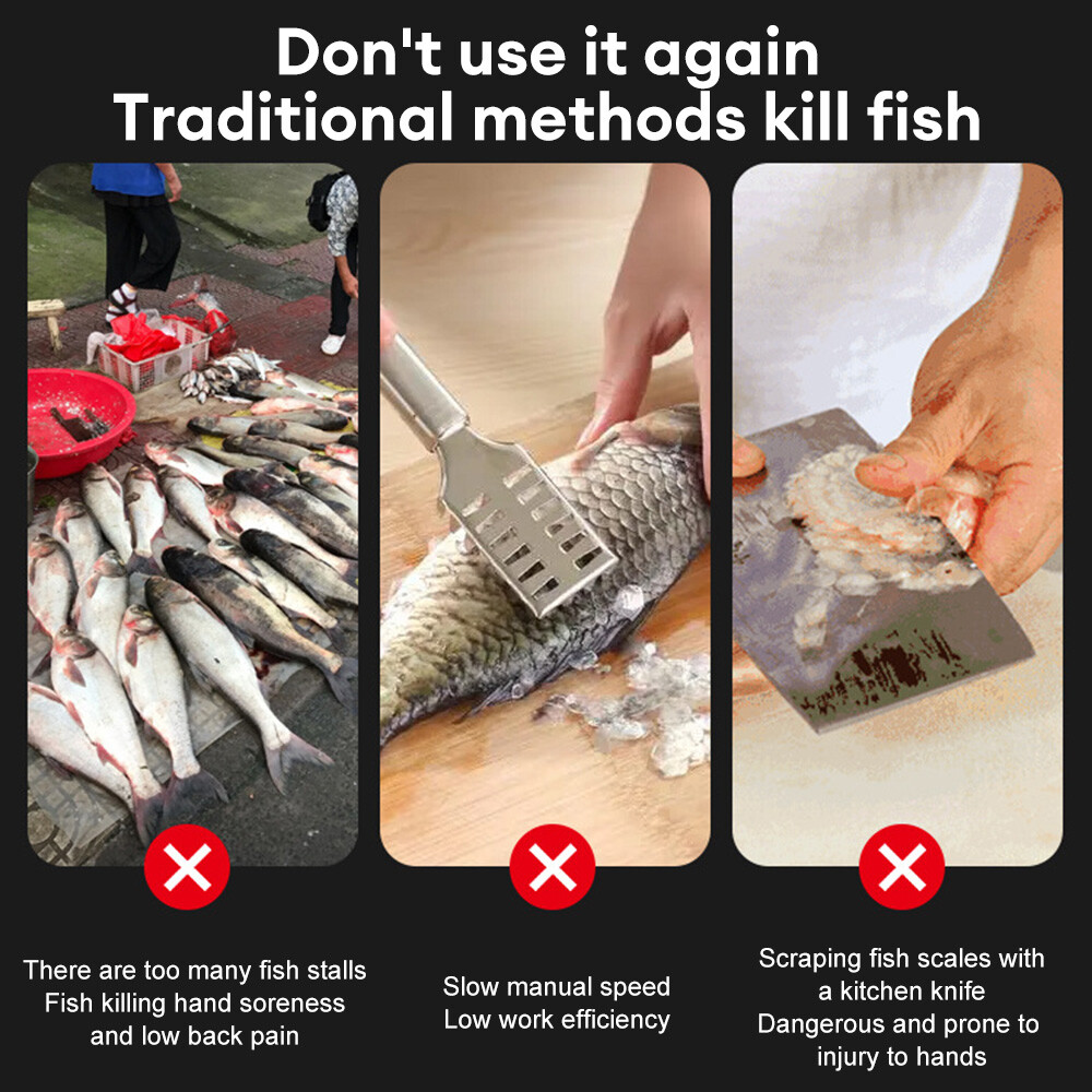 Cordless Electric Powerful Fish Scaler Fish Scale Remover Scraper ...
