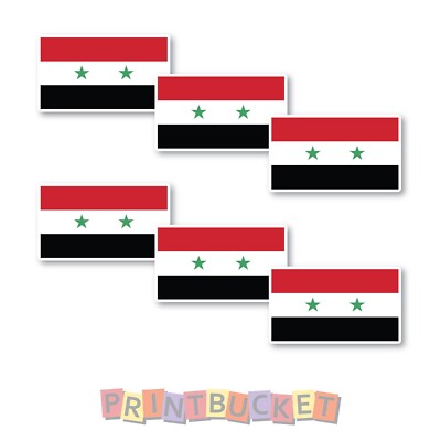 Syria Flag sticker 60mm 6 pack quality water/fade proof vinyl | eBay