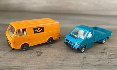 HO SCALE - WIKING - VW - VAN / TRUCKS X2- PLASTIC CAR - RAILWAY TRAIN ...
