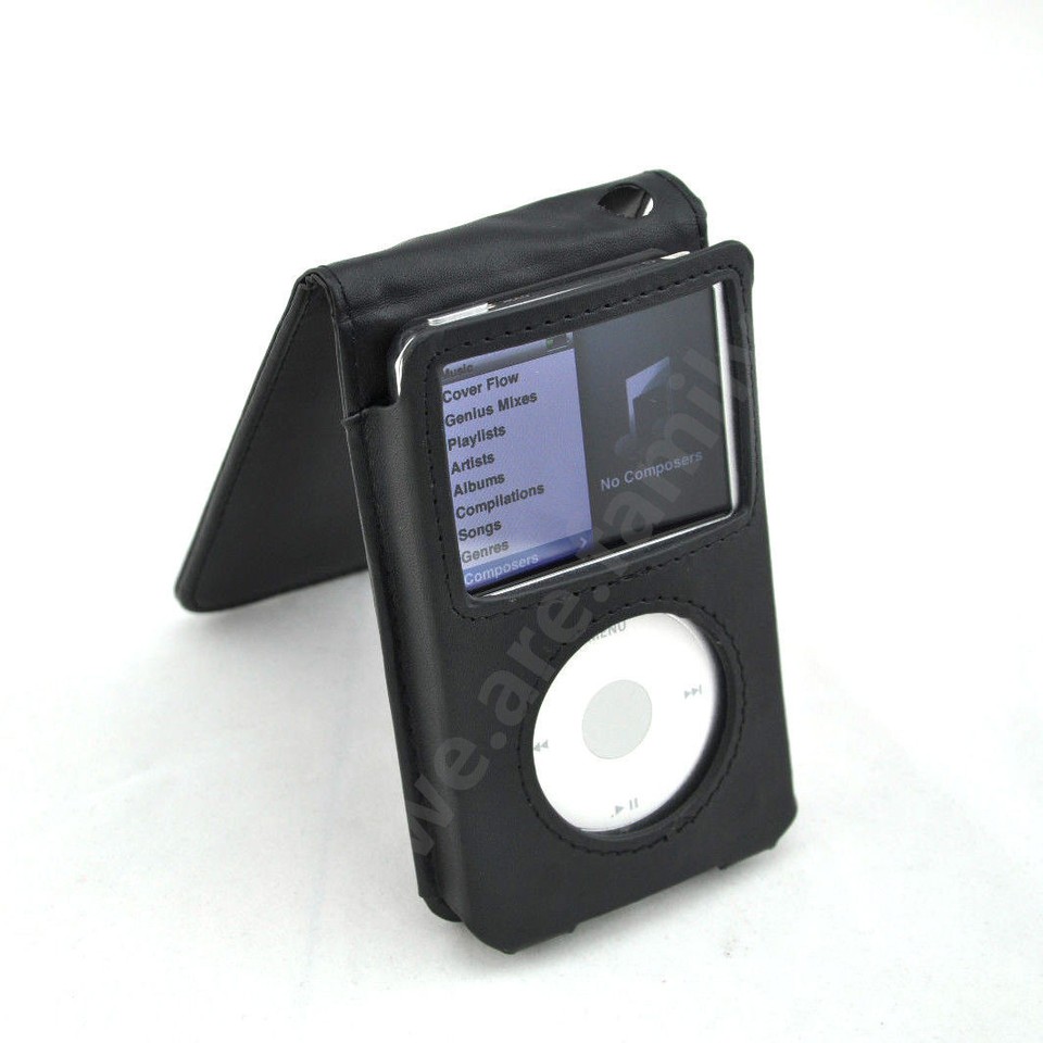 Black Leather Case Cover for iPod Classic 7th Gen 160GB Classic 6th ...