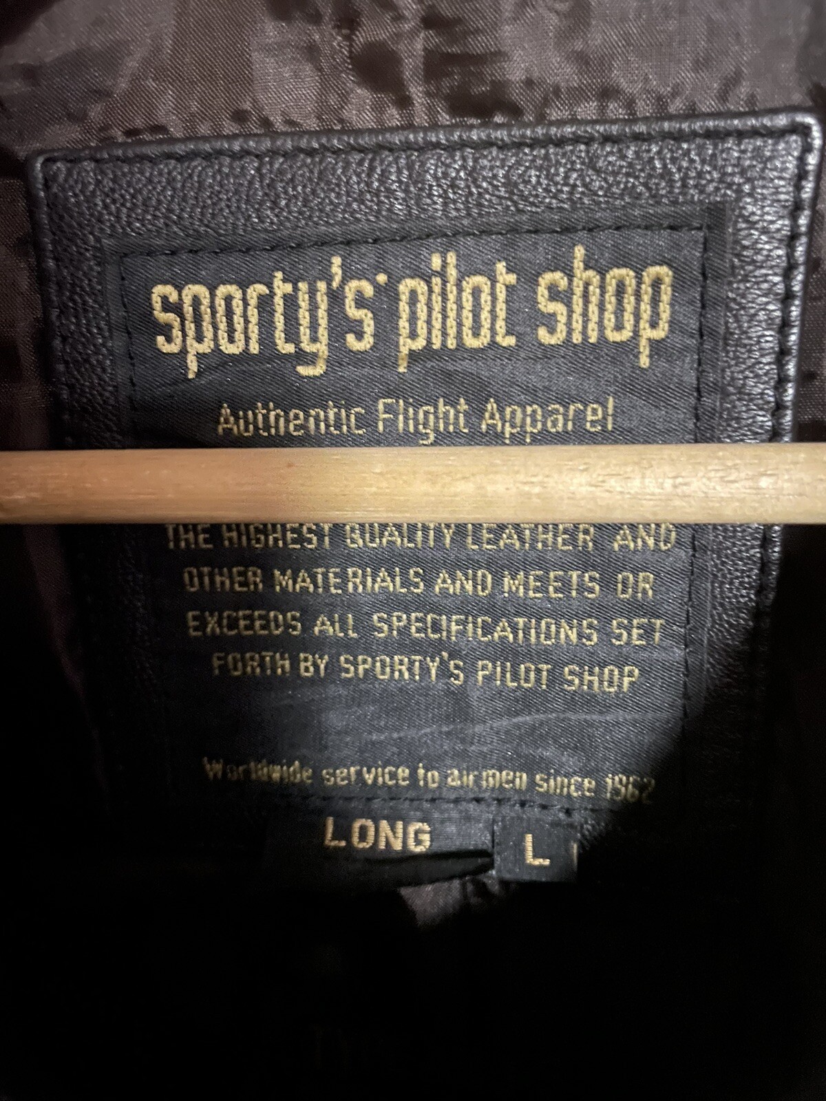 Sporty’s Pilot Shop Leather Bomber Goatskin Flight Jacket Type ANJ-3 ...