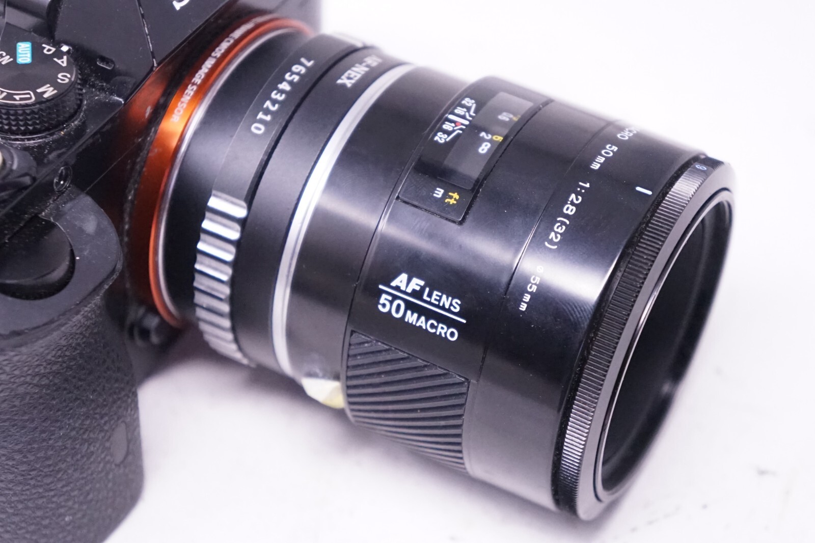 SONY E MOUNT ADAPTED 50MM F2.8 Minolta Macro Japanese LENS ALL A7 NEX ...