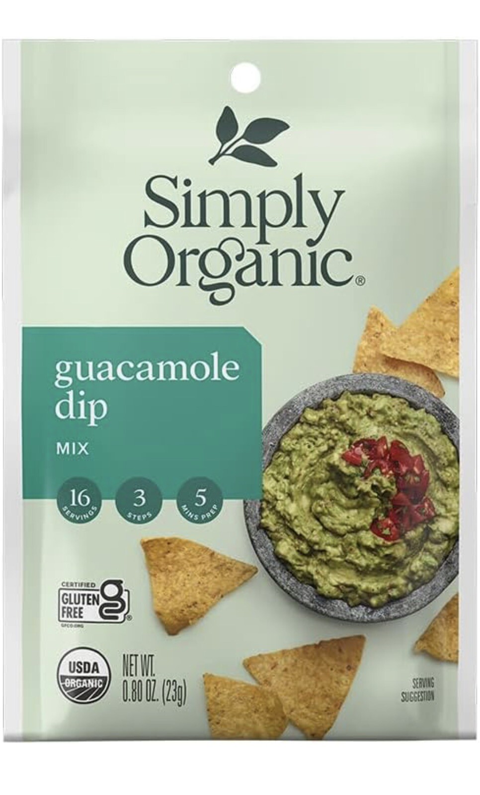 Simply Organic Guacamole Dip Powder Mix Packet Vegetarian Gluten-Free ...