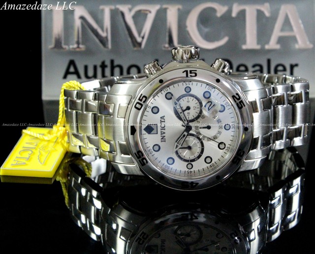 Invicta 0071 Pro Diver Chronograph Stainless Steel Men Watch - Silver ...