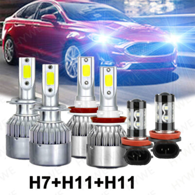 For Ford Fusion 2016-2006 8000K LED Headlights front Hi & Lo Fog Light ...