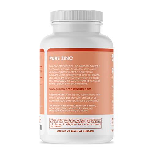 Pure Zinc Supplement, Natural Zinc Glycinate Supplements, (Chelated ...