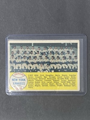 1958 Topps Baseball Card # 246 New York Yankees Team CL (VG/EX) | eBay