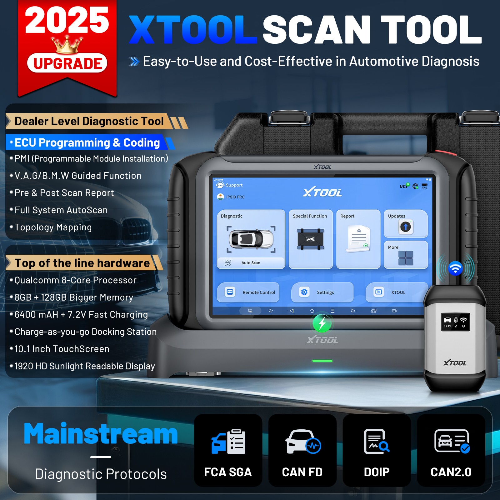 USED 2025 XTOOL IP919 PRO Bidirectional OBD2 Diagnostic Scanner ECU ...