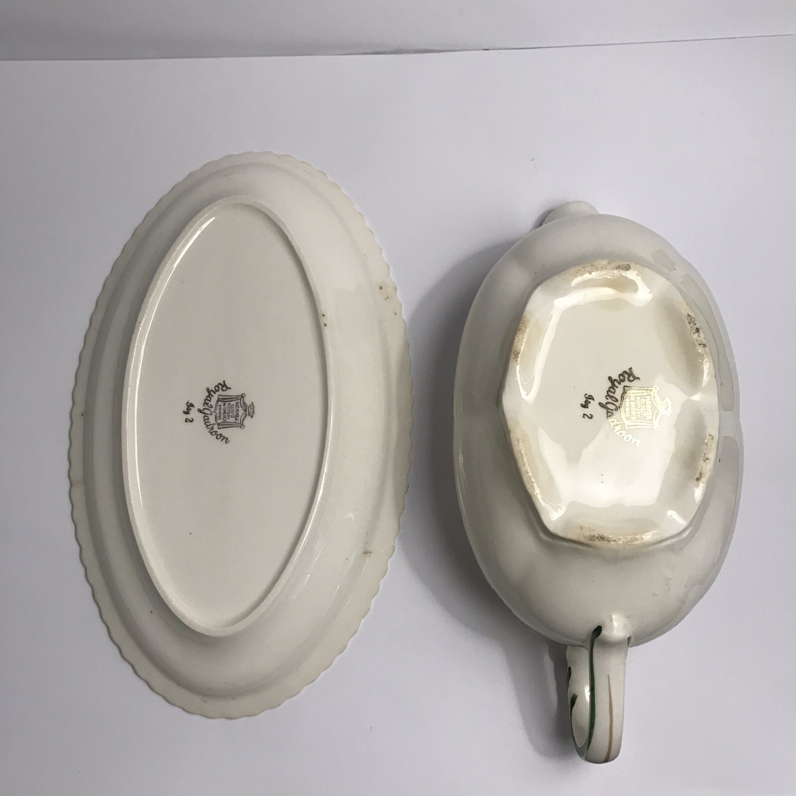 Vtg Harker Royal Gadroon Pottery IVY Dinner Set Scalloped Edge SET OF ...