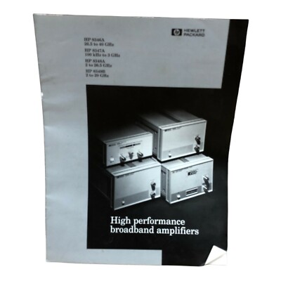 HP 8346A 8347A 8348A 8349B HIGH PERFORMANCE BROADBAND AMPLIFIERS MANUAL ...