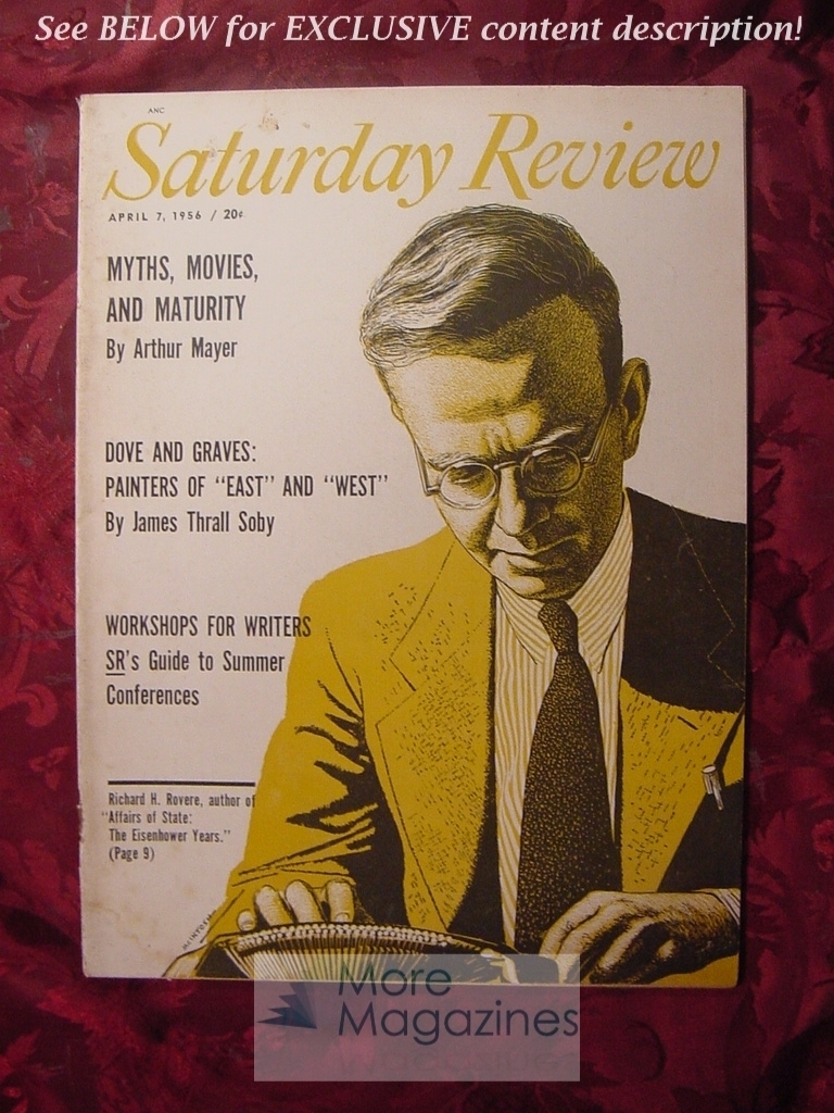 Saturday Review April 7 1956 RICHARD ROVERE GORHAM MUNSON | eBay