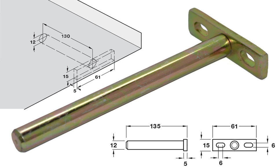 SINGLE FLOATING SHELF BRACKET CONCEALED HIDDEN SUPPORT SCREW MOUNTING ...