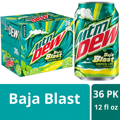 Mountain Dew Baja Blast 12 fl oz Cans (36 Pack) | eBay