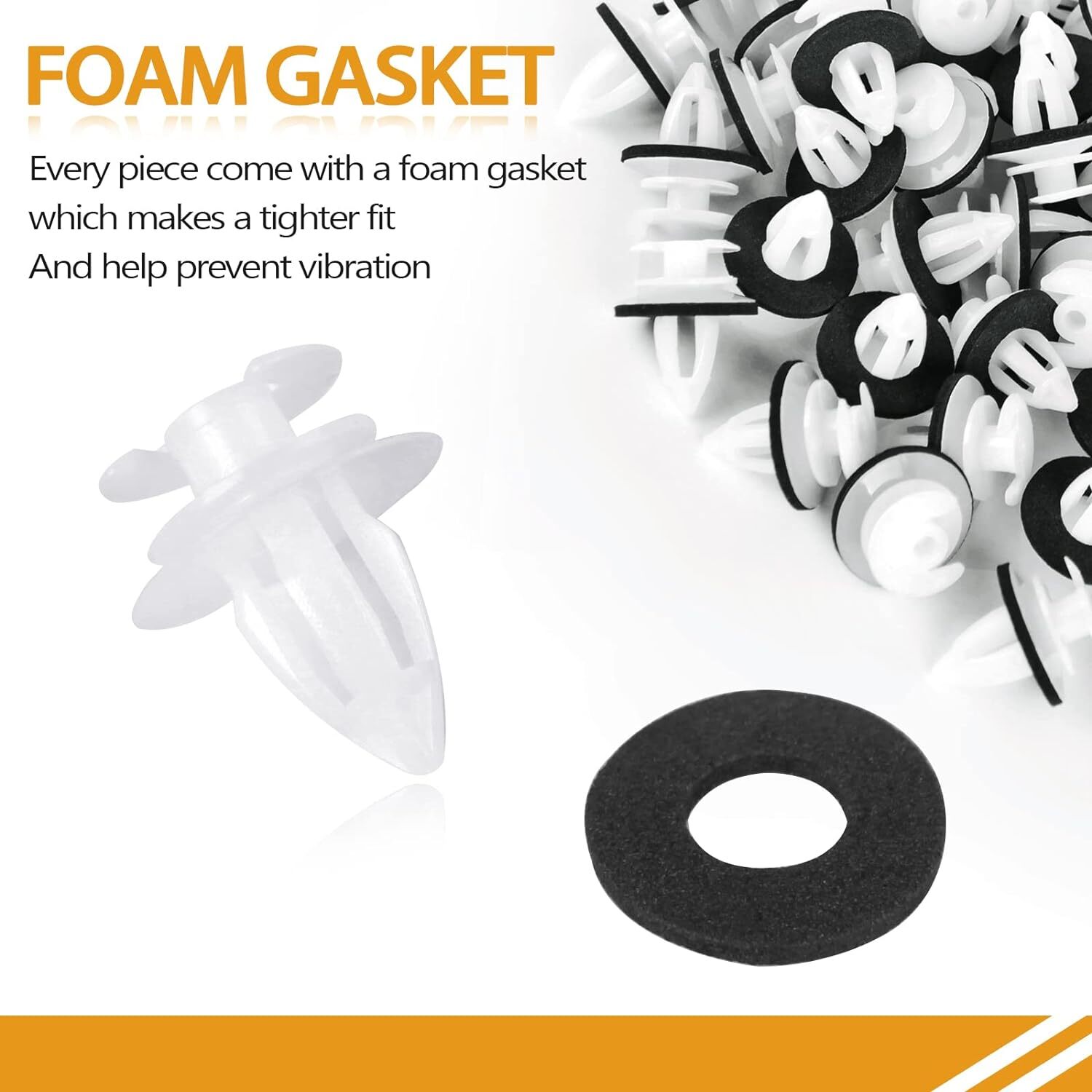 Set of 100 Door Panel Clips w/ Seal Ring For BMW E30 E34 E36 E38 E46 X5 ...