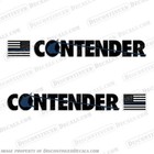 Fits Contender Boat Logo Decal w/Flag - Set of 2 (Black/Blue) | eBay