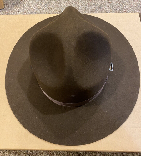 NEW Stratton Campaign Felt Hat F40 Oklahoma Brown- w/Hat Band Sz 6 1/2 ...