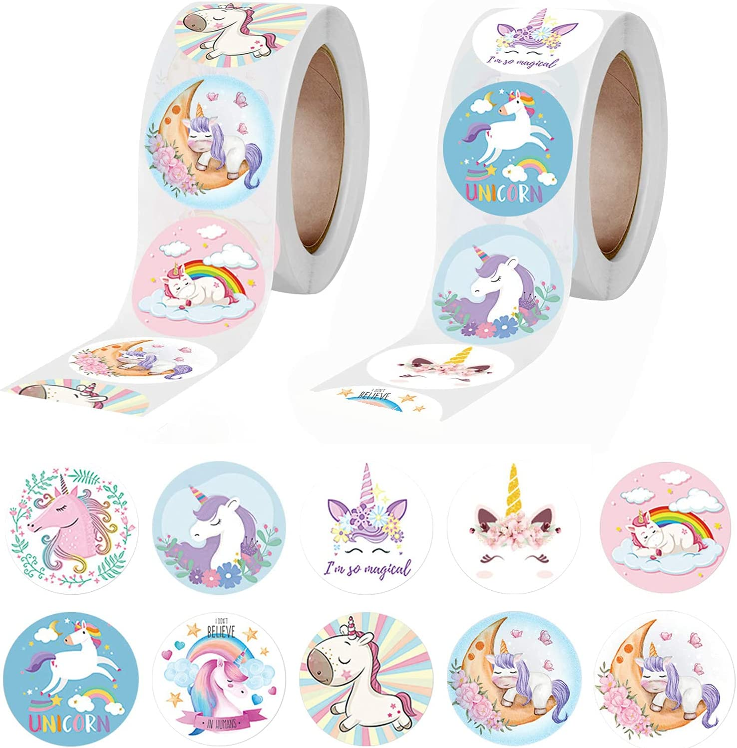1000 Pieces Unicorn Stickers, Cute Unicorn Label Stickers DIY Stickers ...