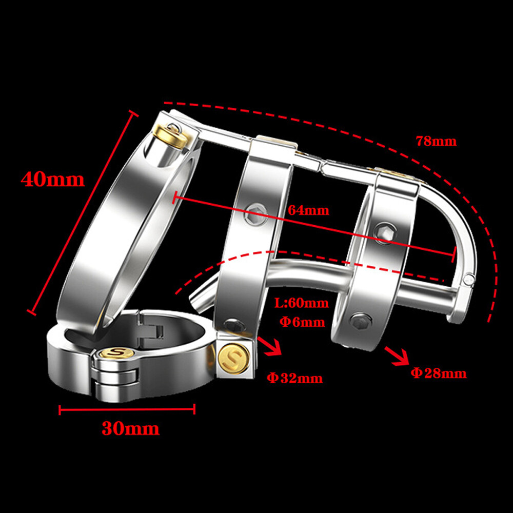 Male Chastity Cage Lock Device Kit with Tube Virginity Device 3 Sizes ...