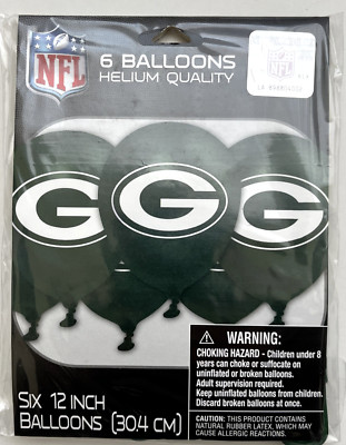 NFL Green Bay Packers Latex Balloons- 12" Balloon 6 Pack NEW | eBay