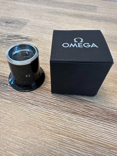NEW Omega Collectable Loupe & Magnifier With box Black never used Auth ...