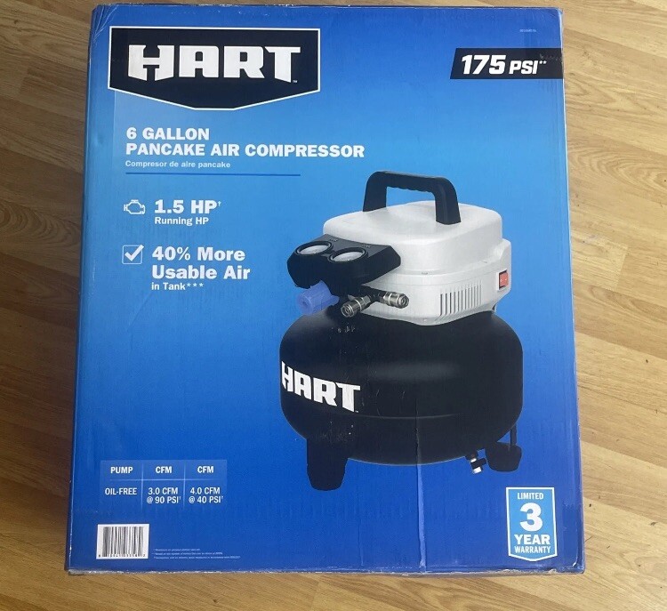 Hart 6 Gallon 1.5 HP Pancake Air Compressor - Oil- Pump Fast Ship for ...