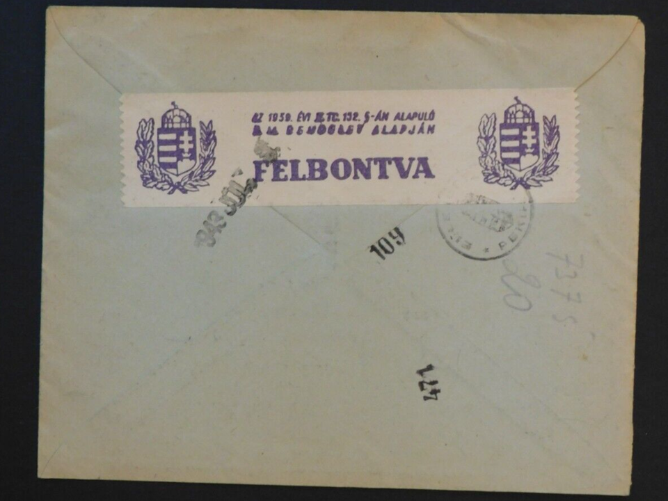 1943 Budapest Hungary Registered Censored Cover To Istanbul Turkey R ...