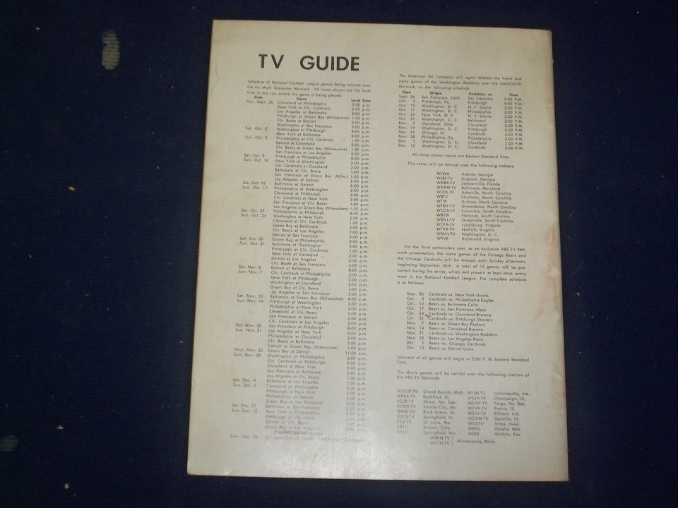 1954 PRO-FOOTBALL OFFICAL NATIONAL FOOTBALL LEAGUE YEAR BOOK - B 6526 ...