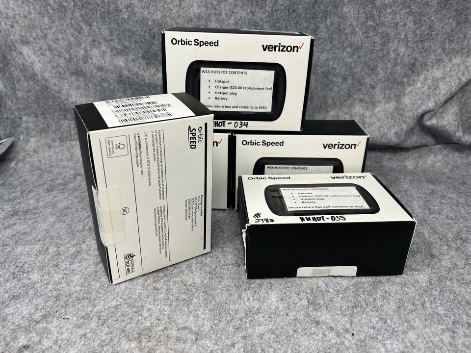 [LOT OF OF 5] NEW ORBIC SPEED RC400L VERIZON 4G LTE PORTABLE WIFI ...