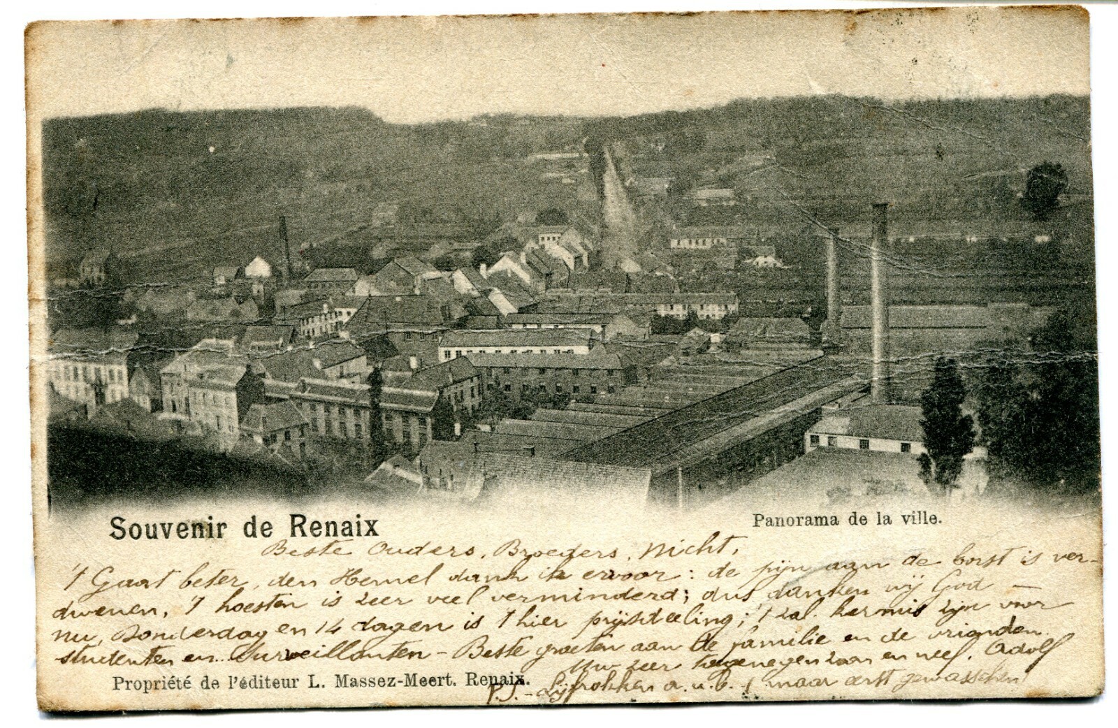 CPA - Carte Postale - Belgique - Souvenir de Renaix - Panorama de la ...