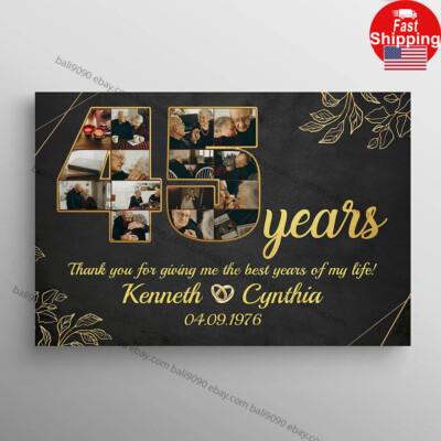 Personalized 45 Years Together Anniversary Custom Photo 45th Year ...