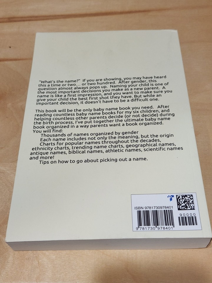 Baby Naming Your Complete Guide to Naming Your Baby 9781730978401| eBay