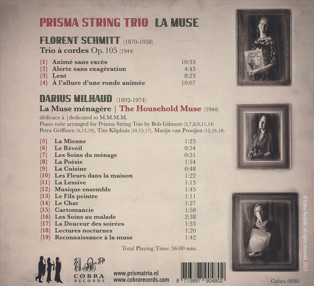 PRISMA STRING TRIO MUSE: FLORENT SCHMITT, DARIUS MILHAUD NEW CD ...