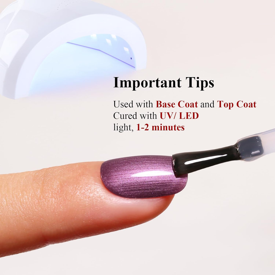 Pearl Gel Nail Polish - Burgundy Red Glitter Pearl Shimmer Gel Nail ...