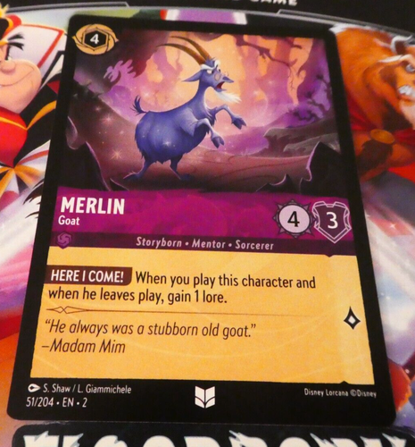 LORCANA TRADING CARD GAME TCG DISNEY CHAPTER 2 CARTE MERLIN 51/204 EN ...
