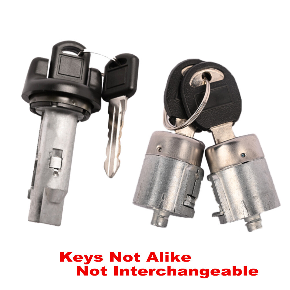 Ignition Key Switch Lock Cylinder & Door Lock Tumbler Set 2 Keys For GM ...
