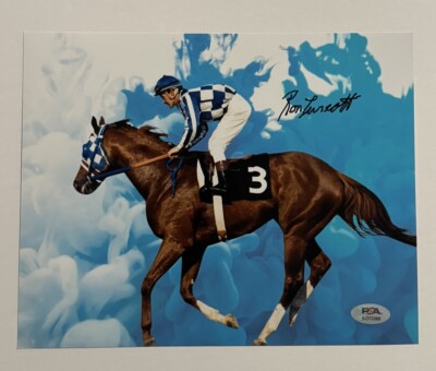 RON TURCOTTE SIGNED 8x10 PHOTO HORSE RACING JOCKEY SECRETARIAT ...