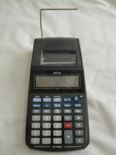 Genuine Ativa (AT-P500) 12 Digit Handheld Printing Calculator | eBay