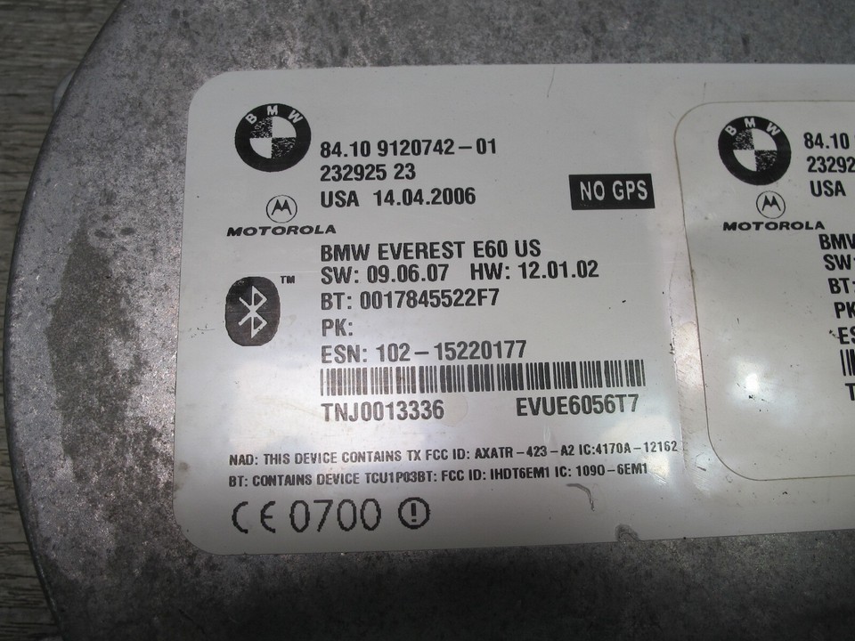 2006-2010 BMW E63 E64 BLUETOOTH TELEMATICS COMMUNICATION CONTROL MODULE ...
