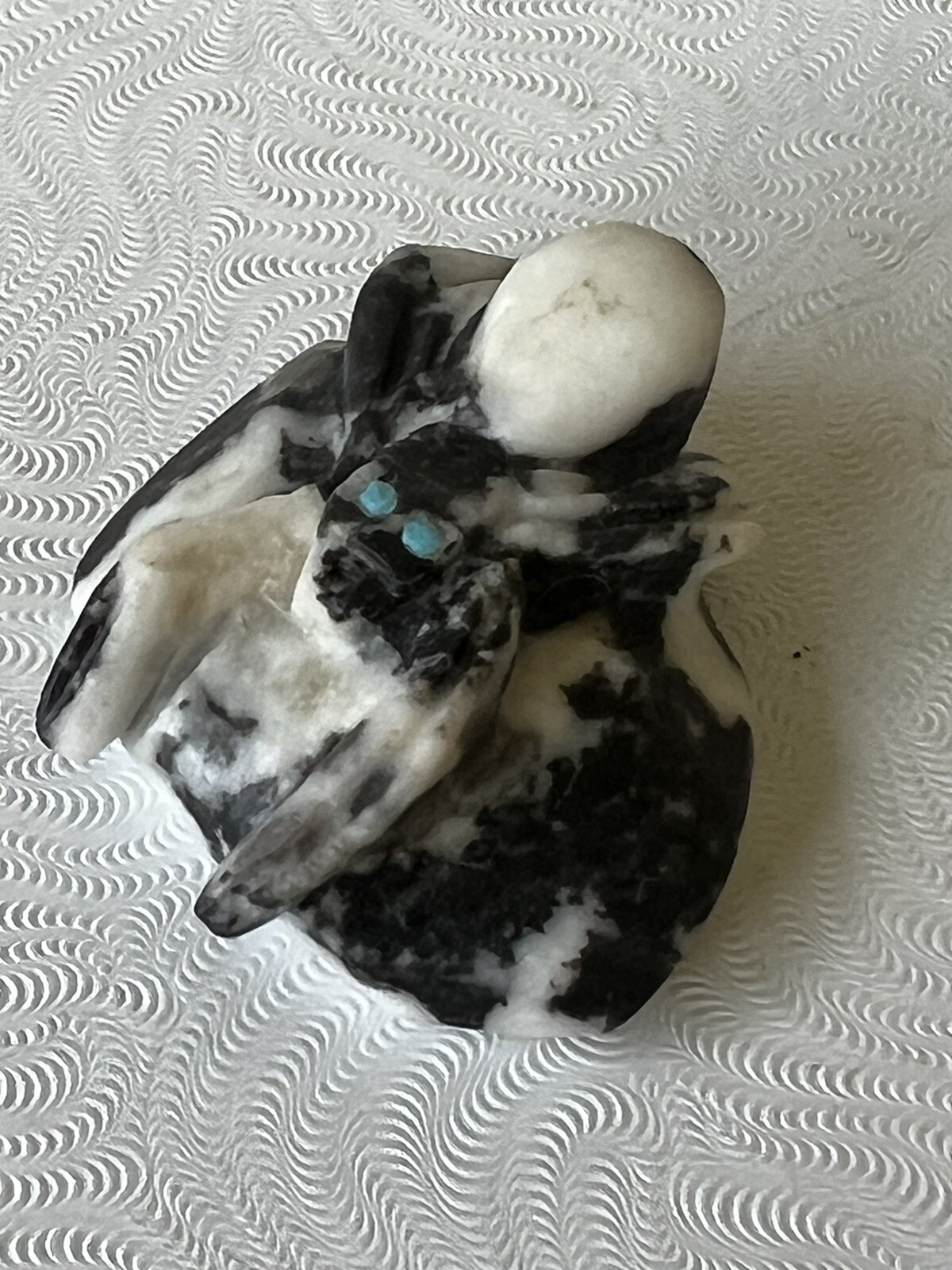 Zuni Spider Fetish Michael Coble Turquoise Eyes zebra stone F2178 | eBay