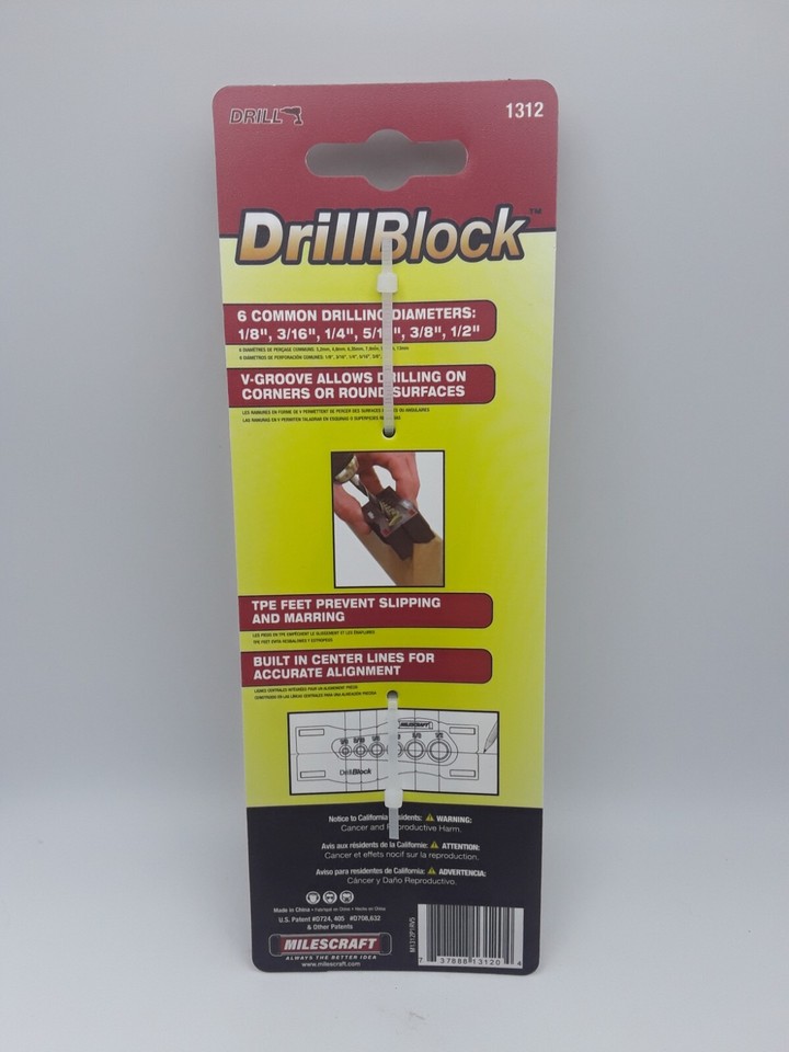 Drill Block - Drill Guide - Drill Straight Holes - Milescraft #1312 ...
