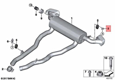 Genuine BMW X3 X4 M G01 G02 G08 Bracket Rear Silencer Rear Right ...