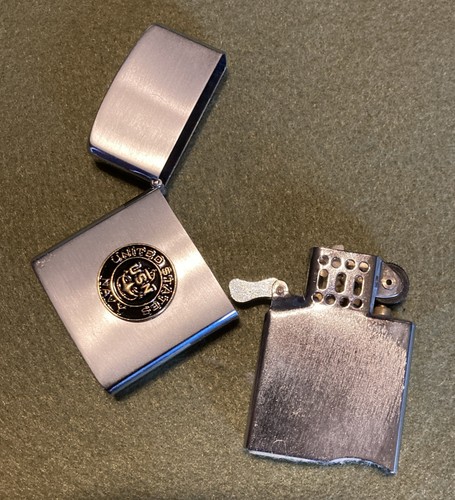 Vintage ATCO Japan cigarette lighter, w. United States Navy crest ...