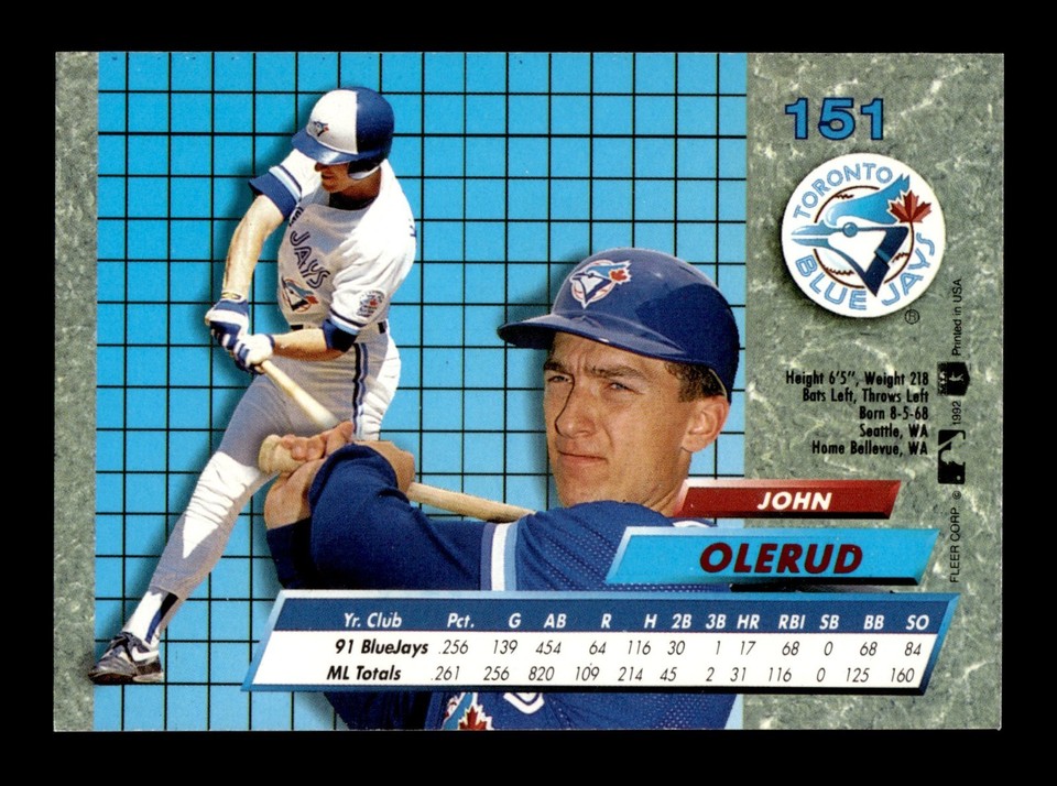 1992 Fleer Ultra John Olerud #151 Toronto Blue Jays MLB Baseball Trading Card | eBay